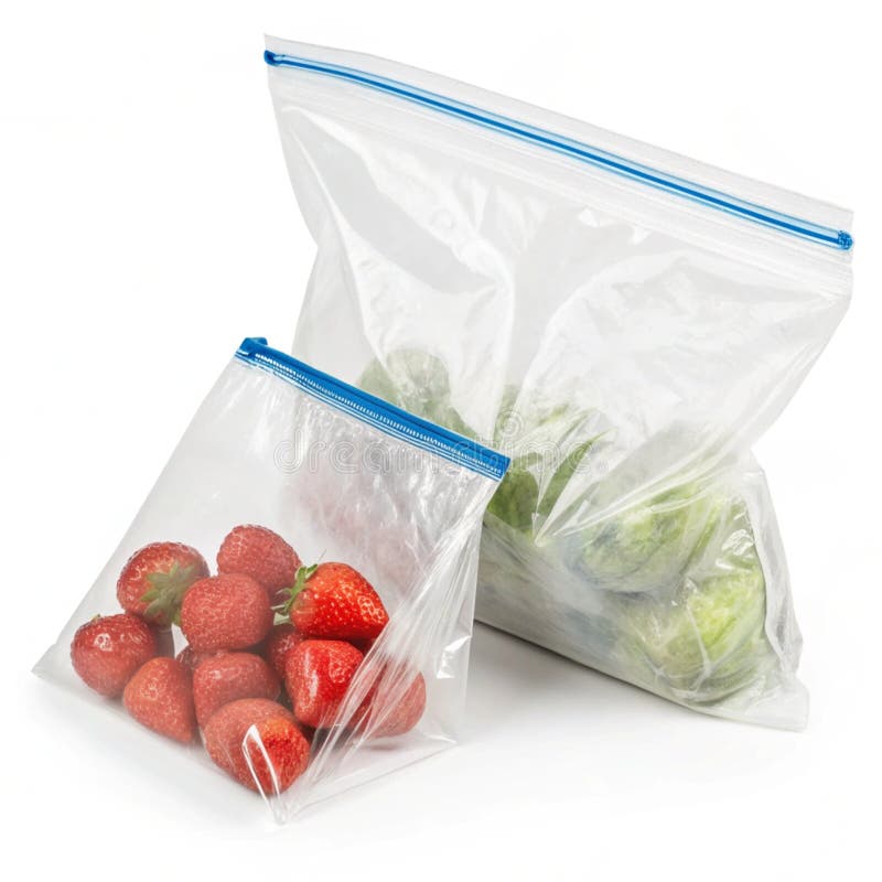Resealable Plastic Bag Isolated on White Background Stock Illustration ...