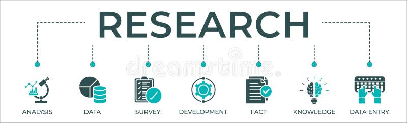 Research Banner Web Icon Vector Illustration Concept with Icon of ...
