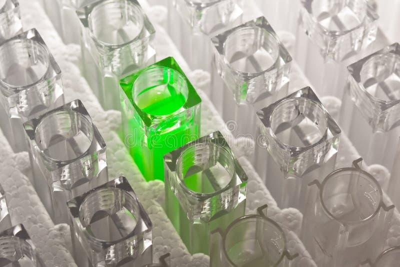 Close Up of Beautiful Vortex Blue Colorful Chemistry Liquid in Beaker ...