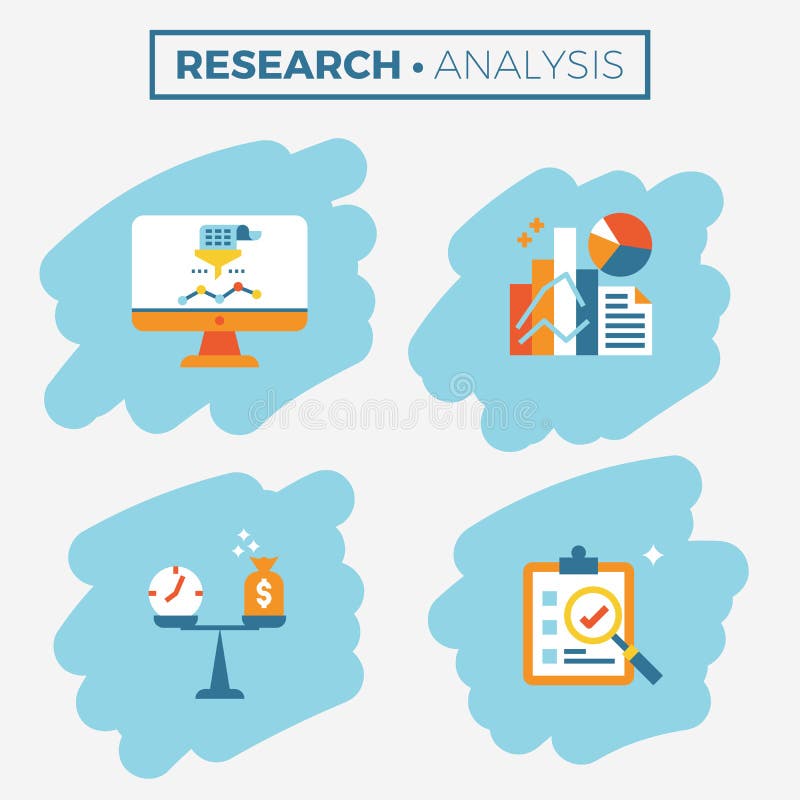 Analysis Icon in Flat Style. Data Analysis Symbol Stock Vector ...