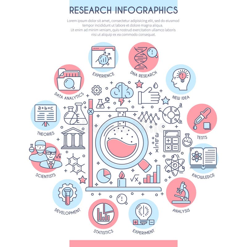 Research and Analysis Infographics Stock Vector - Illustration of ...