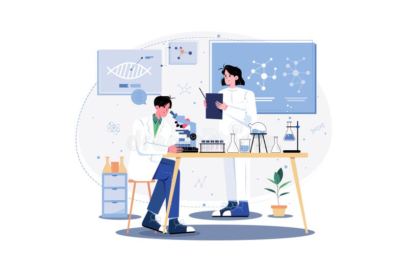 Research Assistant Supporting Data Analysis Stock Vector - Illustration ...