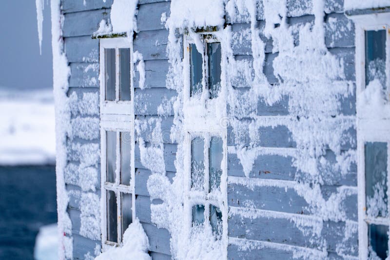 Research Base in Snow. Frozen Stock Image - Image of sunny, frozen ...