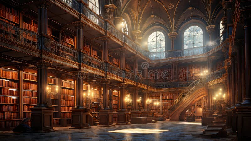 Research big library stock illustration. Illustration of classics - 307633546