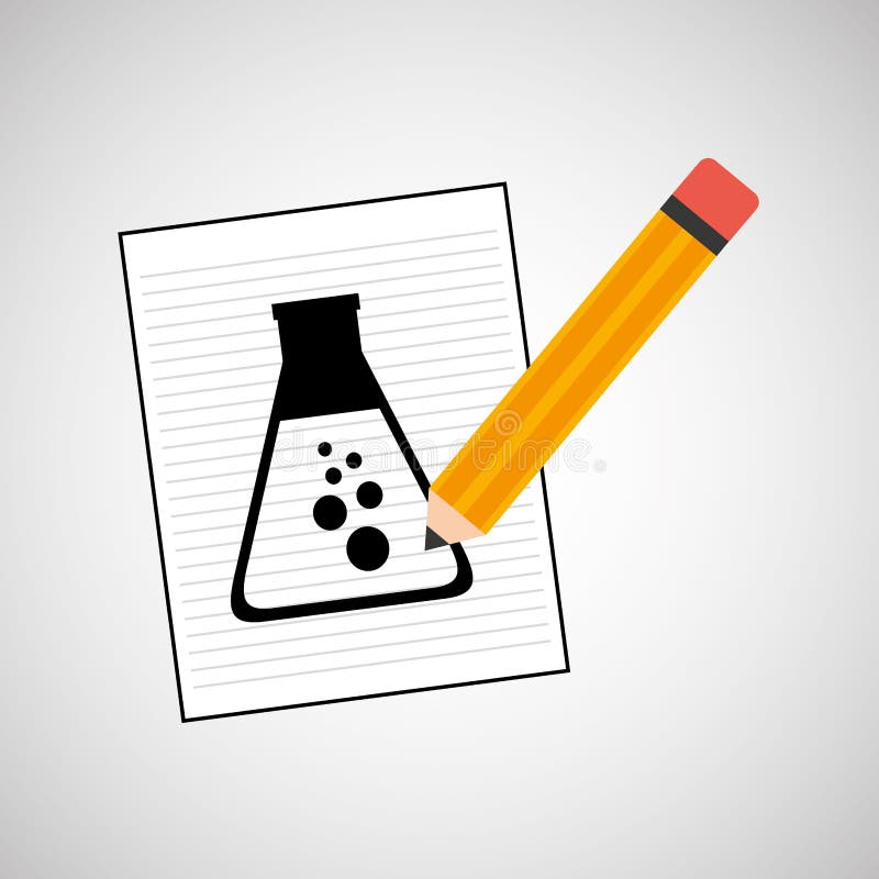 Research Chemical Flask Laboratory Drawing Icon Stock Vector ...