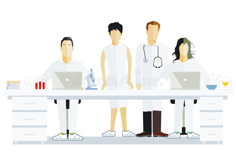 Clinical Laboratory Database Concept with People Doing Research and ...