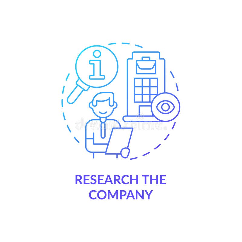 Research Company Blue Gradient Concept Icon Stock Illustration ...