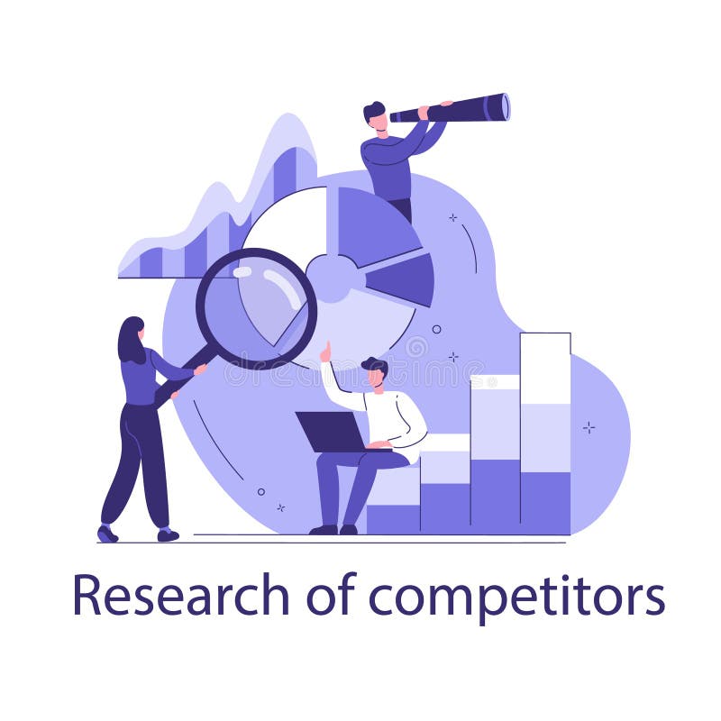 Research of Competitors. Vector Business Concept in Flat Style. Stock ...