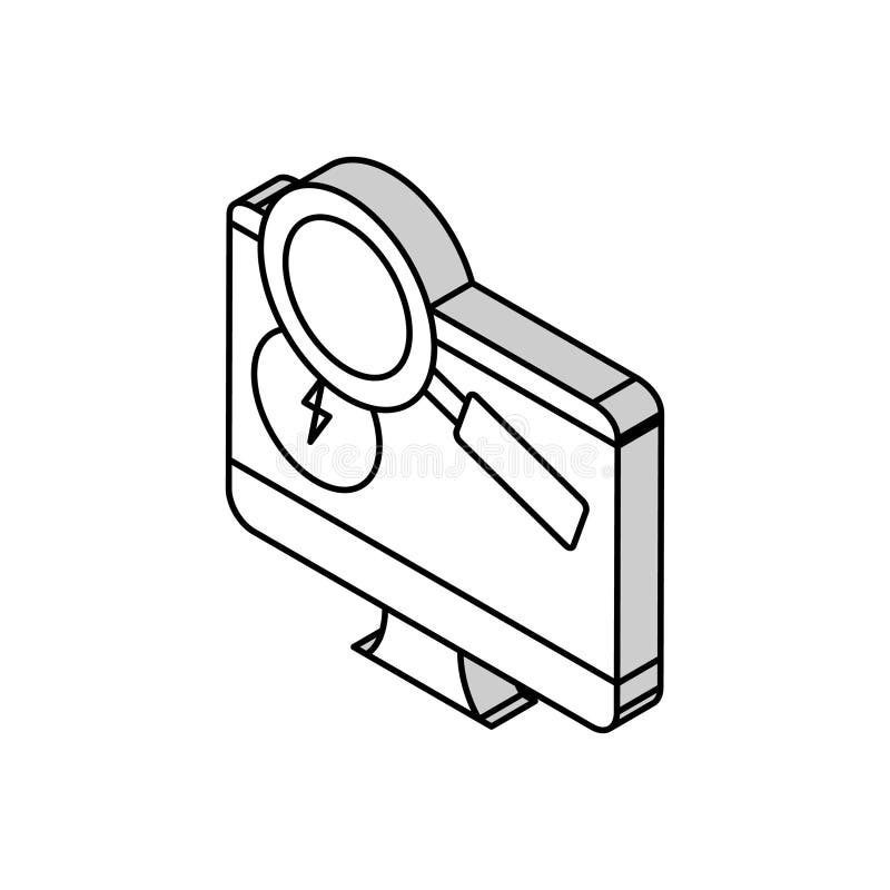 Research Computer Incident Isometric Icon Vector Illustration Stock ...