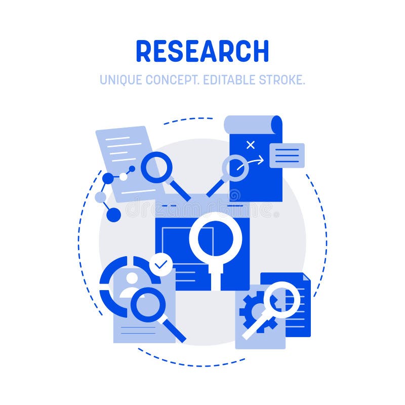 Research Concept Icon Vector. Business Research and Development Symbol ...
