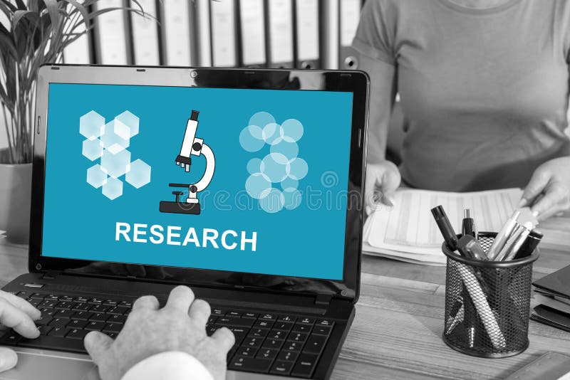 Research Concept on a Laptop Stock Image - Image of physics, laptop ...