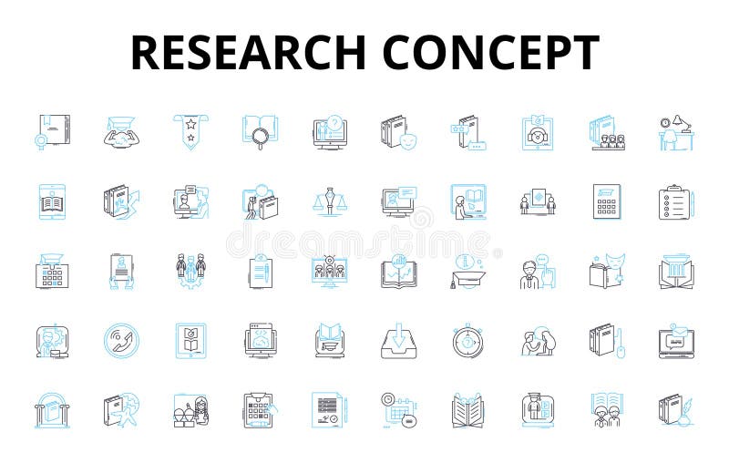 Research Concept Linear Icons Set. Experimentation, Methodology ...