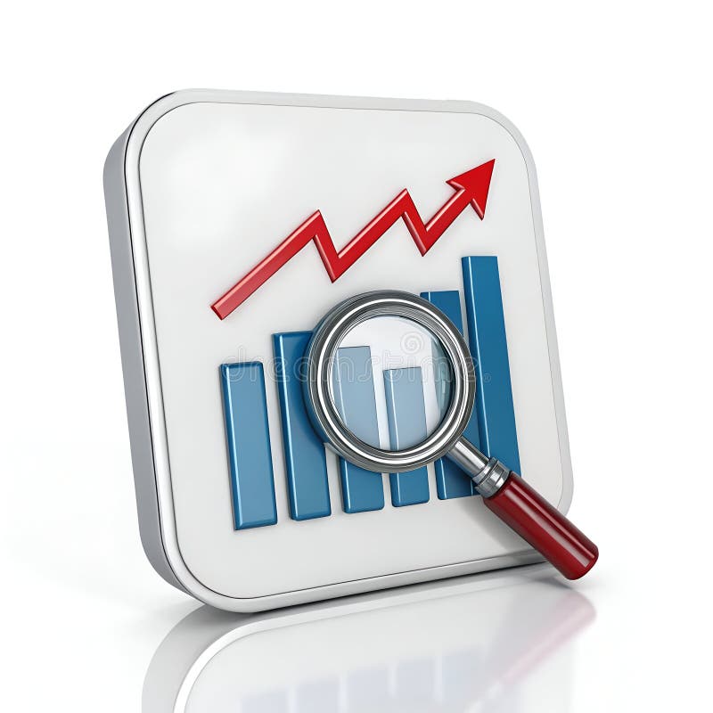 Research Data Analysis 3D Icon, Data Analytics Symbol Isolated on White ...