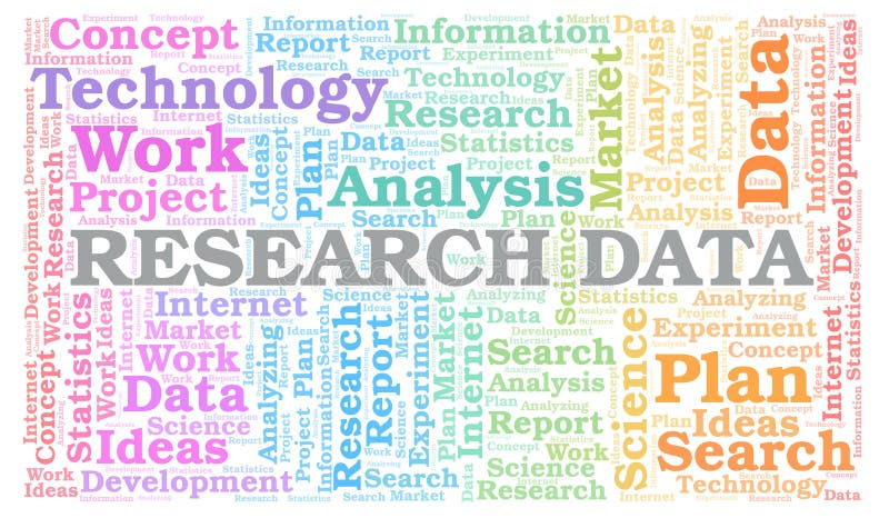 Research Data word cloud. stock illustration. Illustration of ...