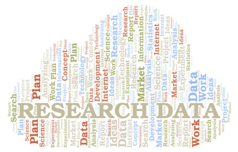 Research Data word cloud. stock illustration. Illustration of ...