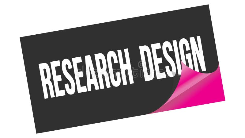 RESEARCH DESIGN Text on Black Pink Sticker Stamp Stock Illustration ...