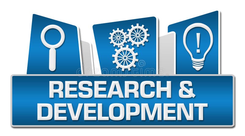 Research and Development Blue Rounded Squares Stock Illustration ...