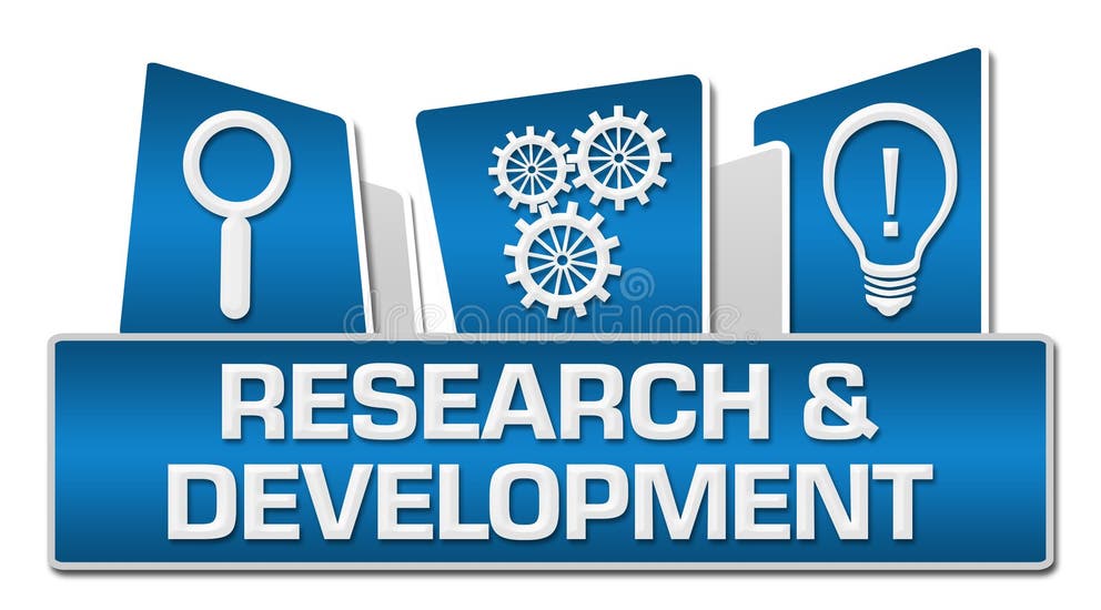 Research and Development Blue Rounded Squares Stock Illustration ...