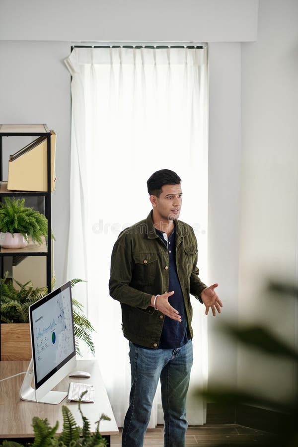 Research and Development Manager Speaking Stock Image - Image of ...