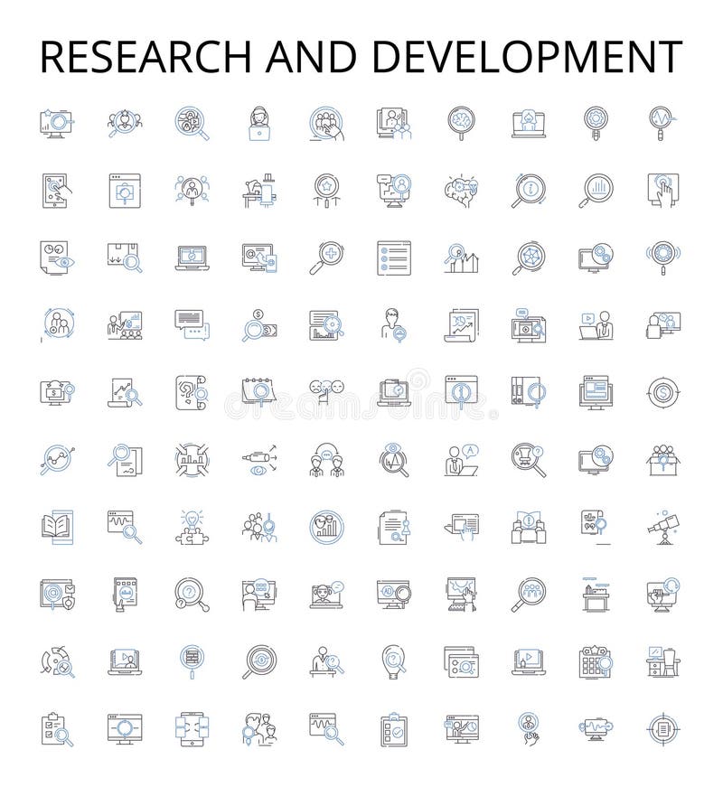 Research and Development Outline Icons Collection. Research ...