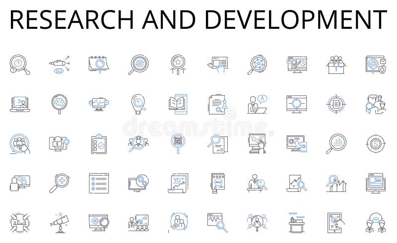 Research and Development Line Icons Collection. Leadership, Mentorship ...