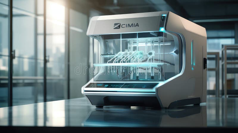 Research dna machine stock illustration. Illustration of evolution ...