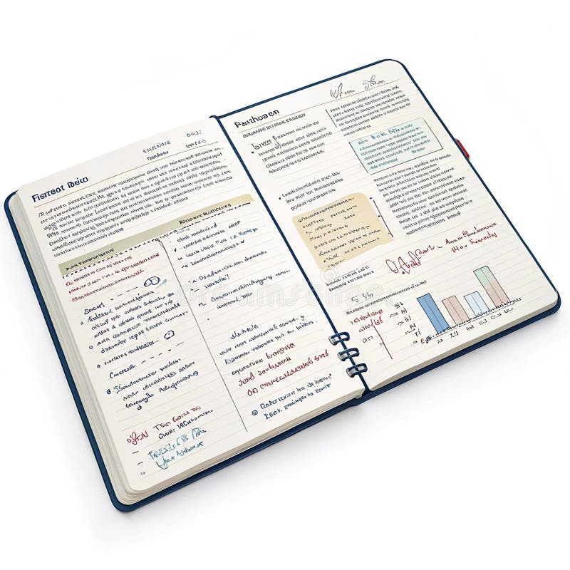 Research Document with Handwritten Notes Stock Illustration ...