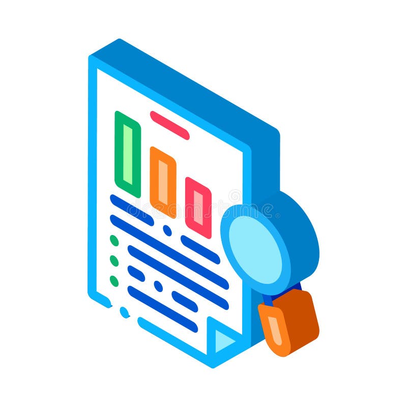 Research Document Isometric Icon Vector Illustration Stock Vector ...