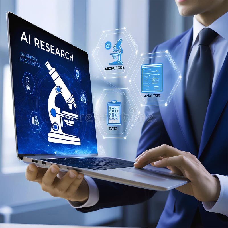 Research Excellence: Business Professional Using Laptop Stock Photo ...