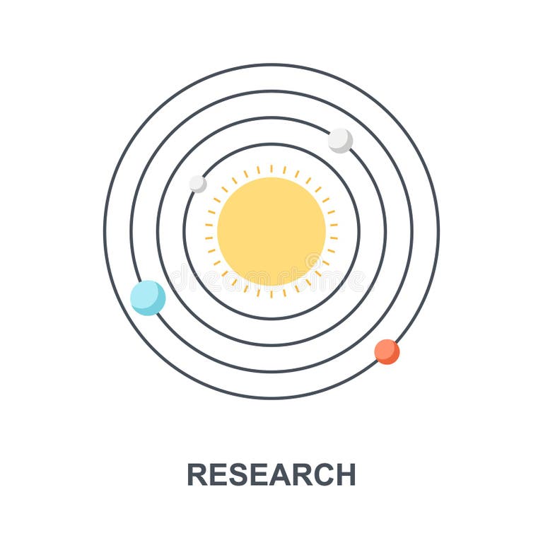 Research Flat Icon Design Concept Stock Vector - Illustration of flat ...