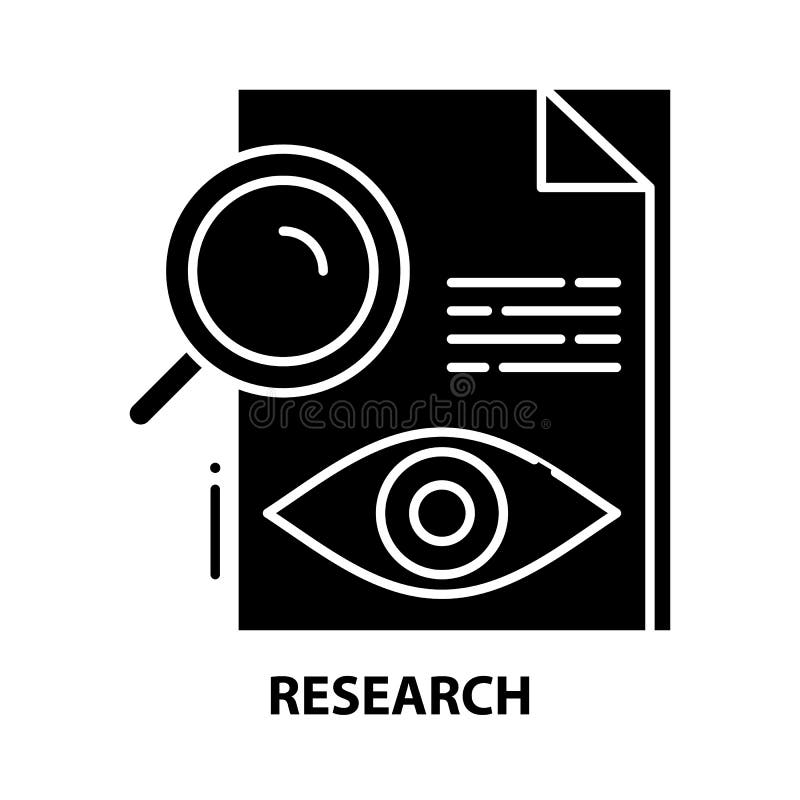 Research Icon, Black Vector Sign with Editable Strokes, Concept ...