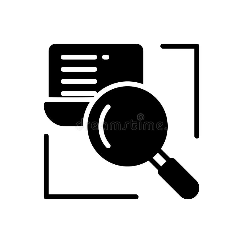Black Solid Icon for Research, Investigation and Finding Stock Vector ...