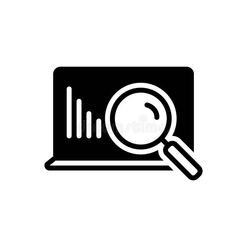 Black Solid Icon for Research, Investigation and Magnifier Stock Vector ...