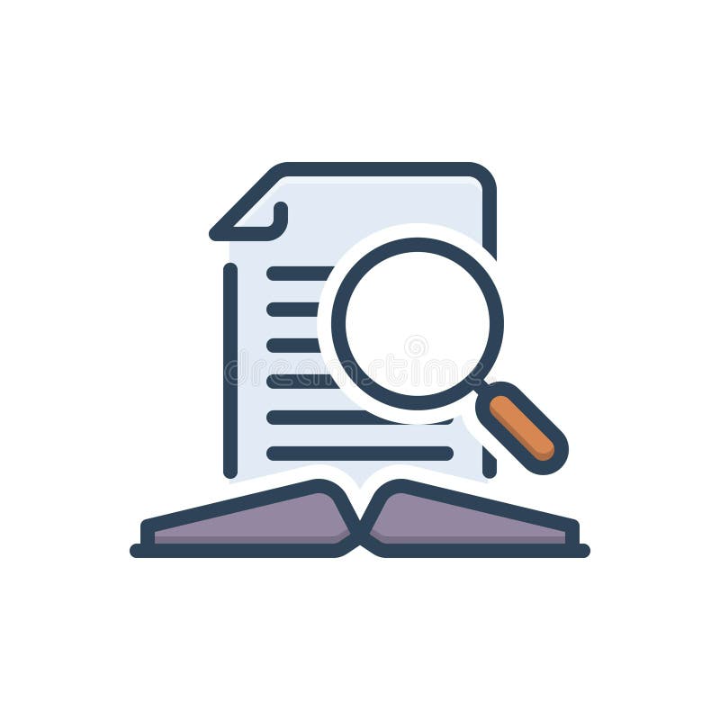 Color Illustration Icon for Research, Investigation and Analysis Stock ...