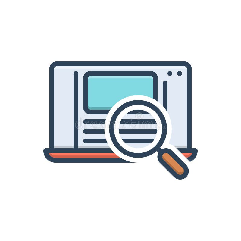 Color Illustration Icon for Research, Investigation and Document Stock ...