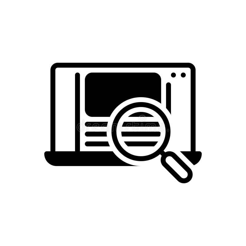 Black Solid Icon for Research, Investigation and Website Stock ...