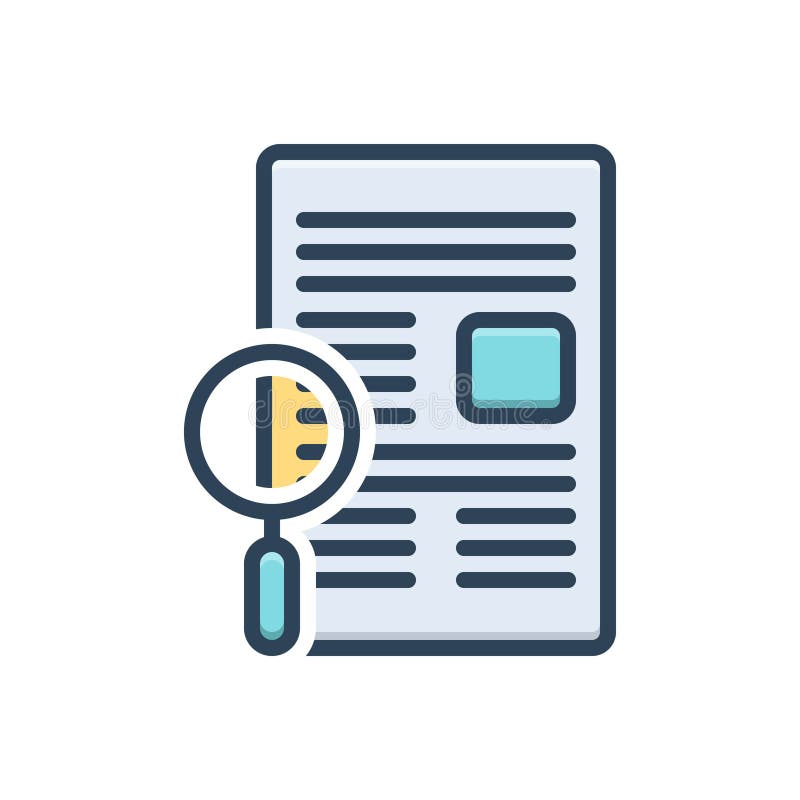 Color Illustration Icon for Research, Investigation and Find Stock ...
