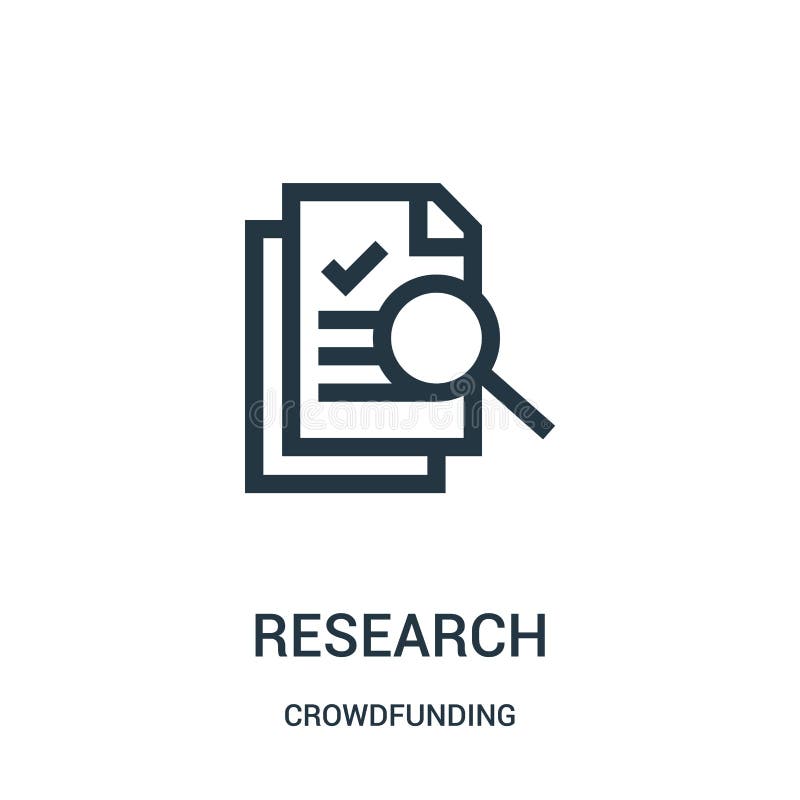 Research Icon Vector from Crowdfunding Collection. Thin Line Research ...