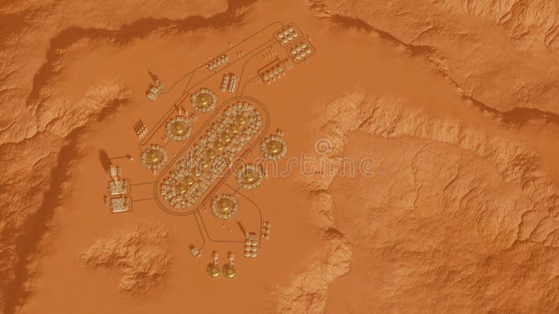 Research Laboratories and Bases on the Planet Mars Stock Illustration ...