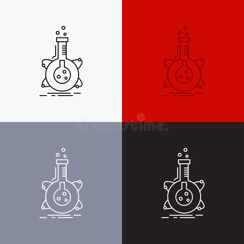 Research, Laboratory, Flask, Tube, Development Icon Over Various ...