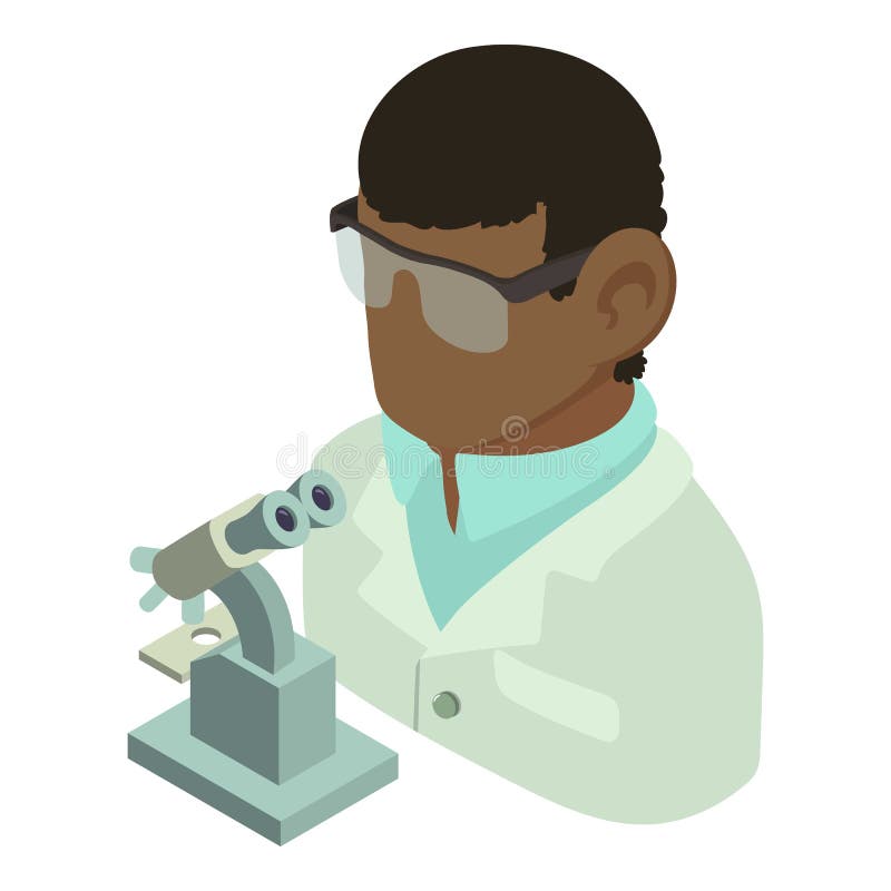 Research Laboratory Icon Isometric Vector. Male Doctor Work with ...