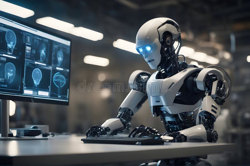 In a Research Laboratory, a Robot Created by Artificial Intelligence ...