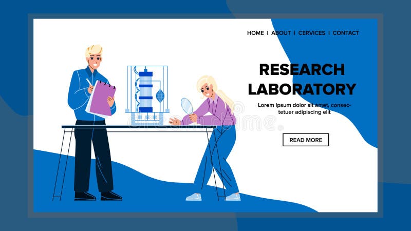Research Laboratory Workers Work Together Vector Stock Vector ...