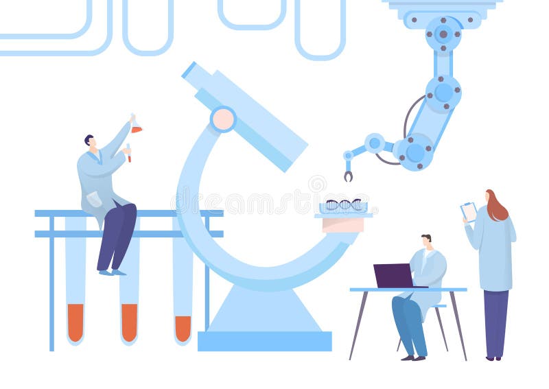 Research Laboratory Workplace, Tiny Professional Character Research ...