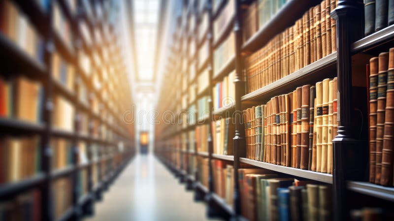 Research library blurred stock illustration. Illustration of technology ...