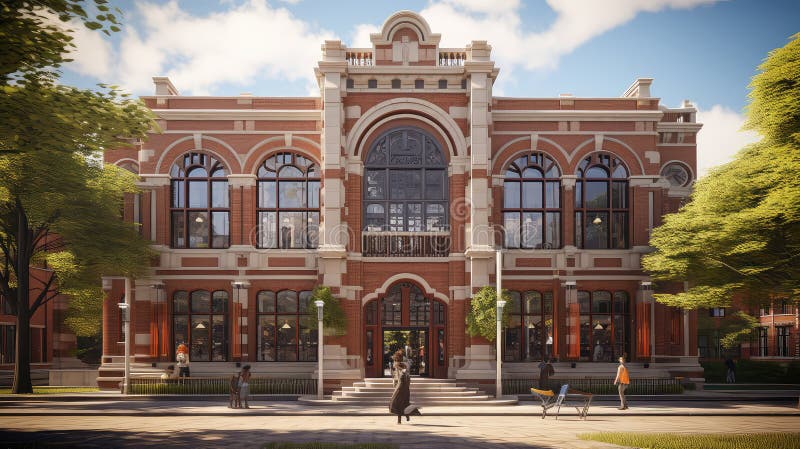 Research library building stock illustration. Illustration of learning ...