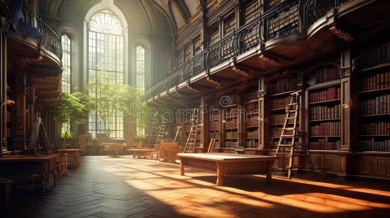 Research library hall stock illustration. Illustration of quiet - 307612725