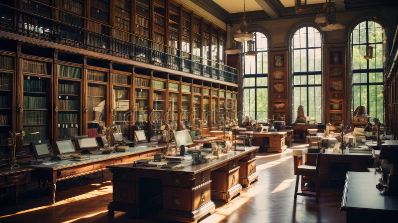 Research library medical stock illustration. Illustration of doctor ...