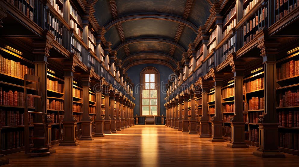 Research library stack stock illustration. Illustration of study ...