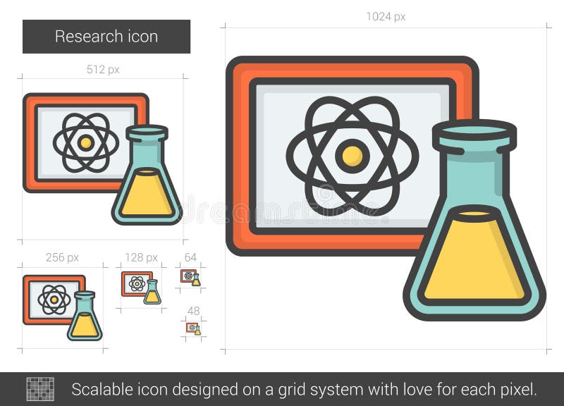 Research line icon. stock vector. Illustration of graphic - 85918333